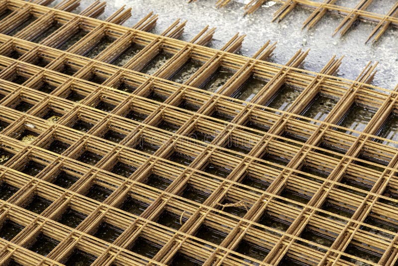 Iron Mesh for Concrete Casting Stock Photo - Image of rusty, thrown ...