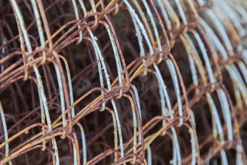Iron Mesh for Fence with Rust and Paint. Stock Image - Image of ...