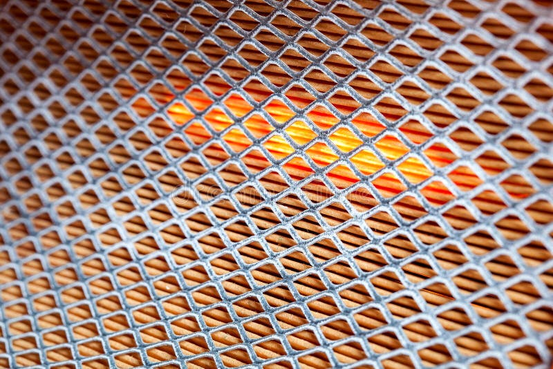 Iron Mesh Frame of Paper Car Air Filter with Active Zone. Stock Image ...