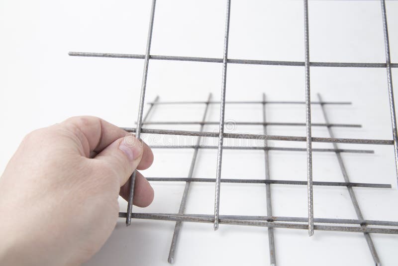 Iron Mesh for Laying Bricks on a White Background Stock Photo - Image ...
