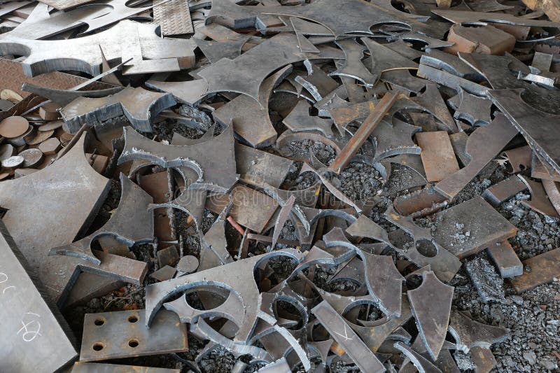 Metal Steel Left Over from Cutting for Background. Stock Image - Image ...