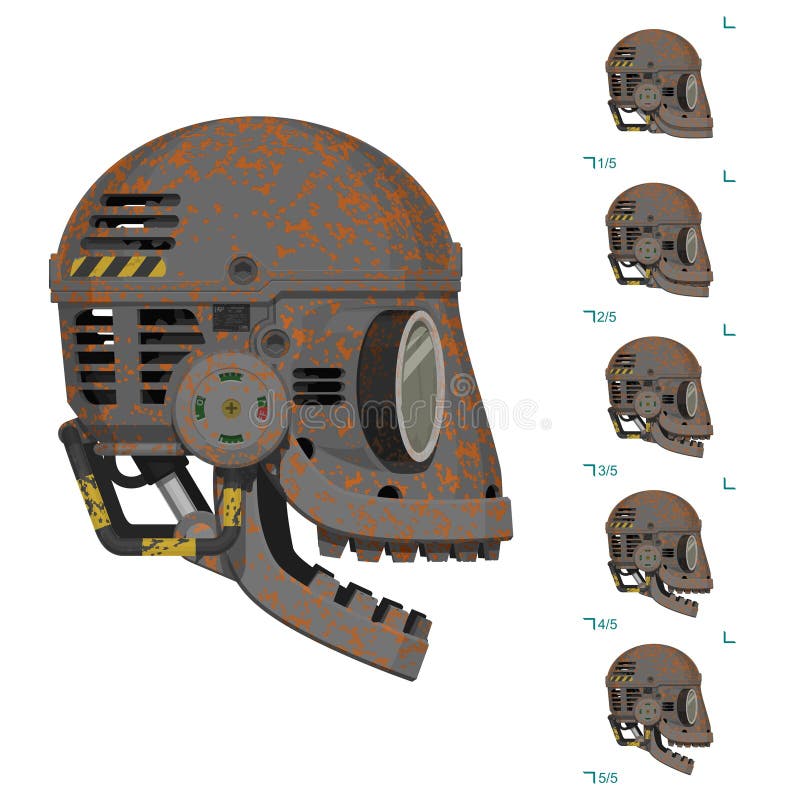 Iron Monster on White Background Stock Vector - Illustration of steel ...