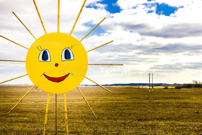 The Iron Monument To the Sun in the Field, Happy Spring Stock Image ...
