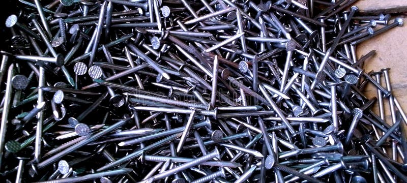 Iron nails background stock photo. Image of nails, sharp - 299192958