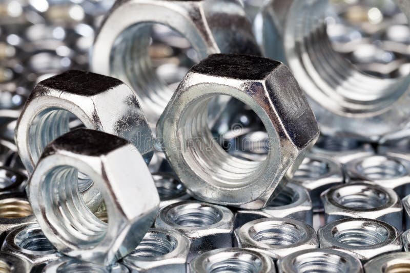 Iron Nuts for Use in Installation Stock Image - Image of equipment ...