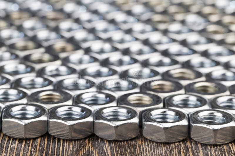 Iron Nuts for Use in Installation Stock Photo - Image of metallic ...