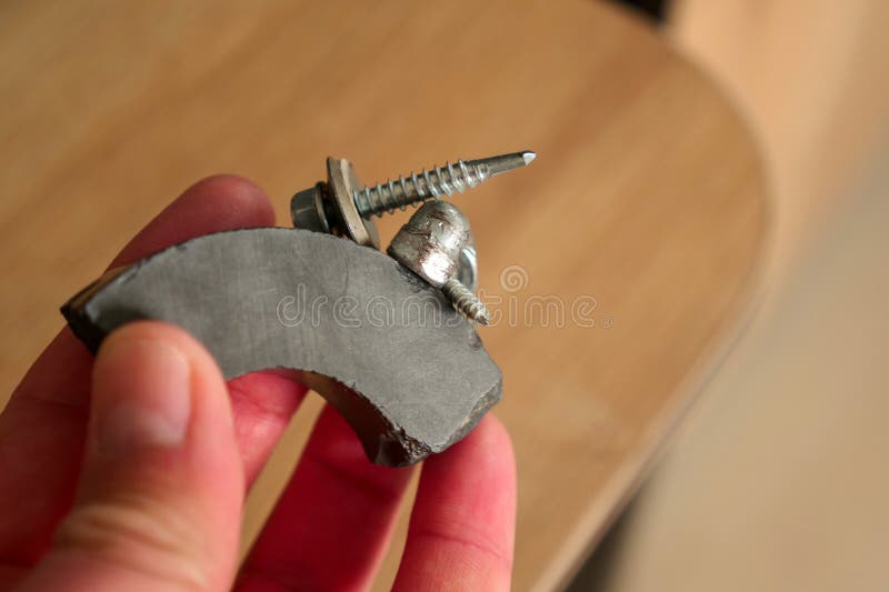 Iron Objects Stuck on the Magnet,close-up Classic Speaker Magnet Stock ...