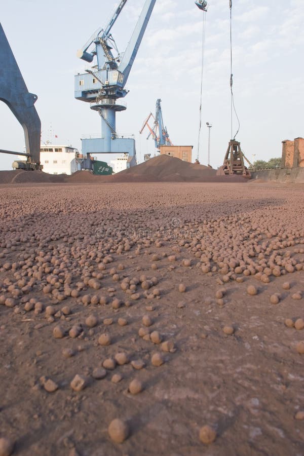 Loading of iron ore stock photo. Image of hydraulic, trucks - 10868112