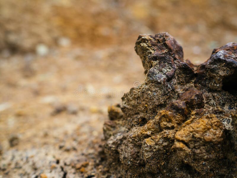 Iron Ore Deposits. Rusty Stone with Iron Elements Stock Image - Image ...