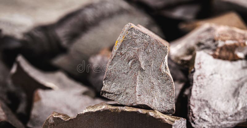 Iron Ore or Hematite, Metallurgy Use, Steel Raw Material Stock Photo ...
