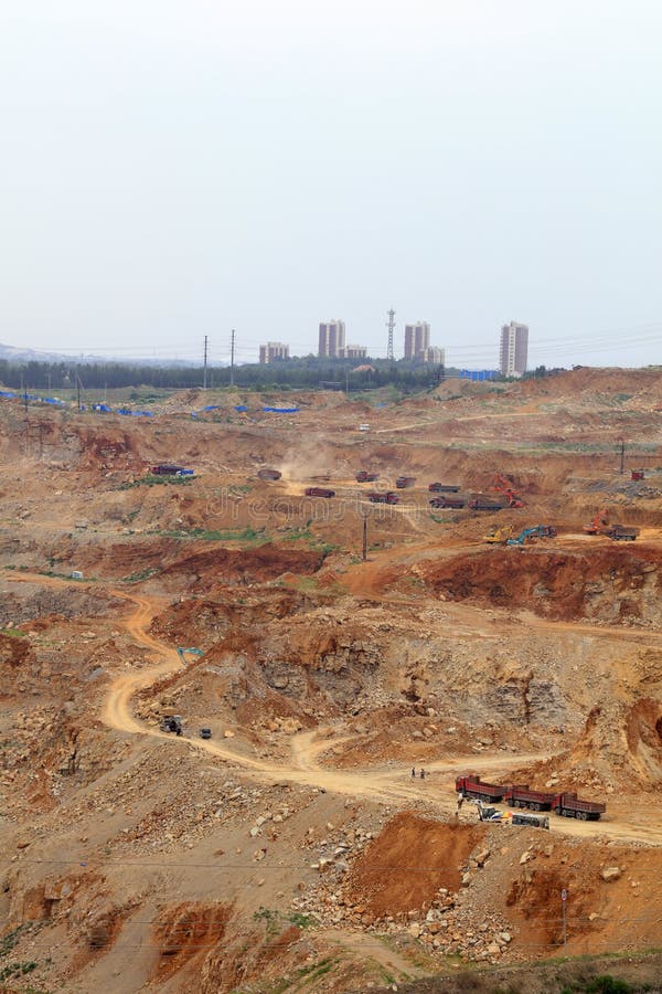 Iron Ore Mining Area Landscape in Luan County, China Stock Photo ...