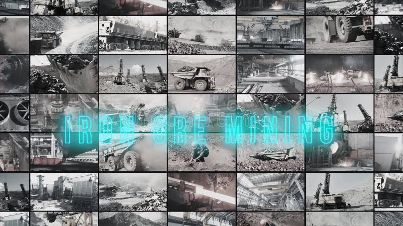 Iron Ore Mining Opening Frame. Iron Ore Mining Screensaver Stock ...