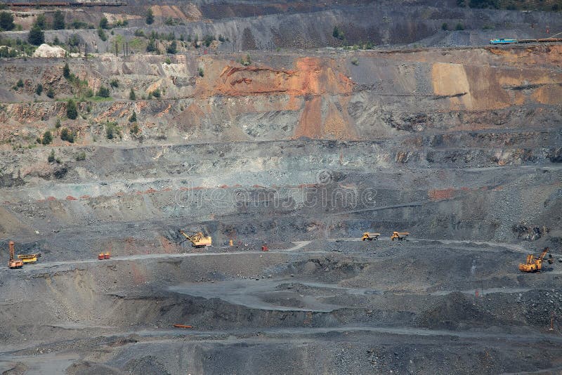 Iron ore opencast mining stock image. Image of production - 82061895