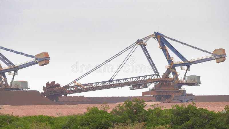 An Iron Ore Stacker Loader in Operation at Port Hedland Stock Photo ...