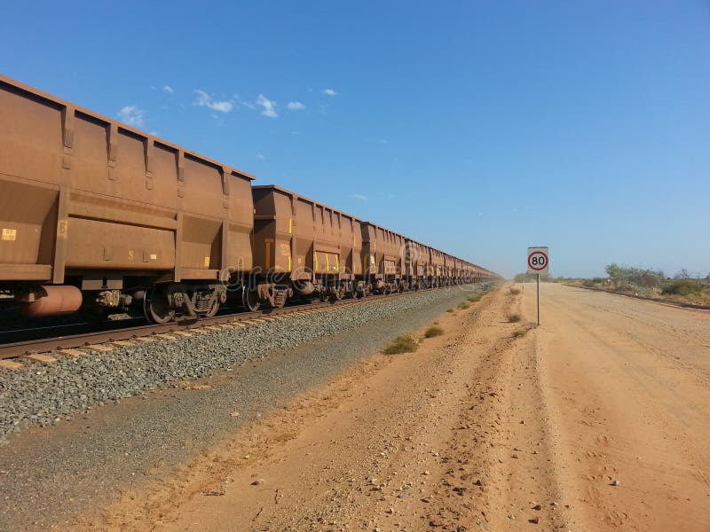 Iron Ore Train in the Outback Pilbara Western Australia Stock Photo ...