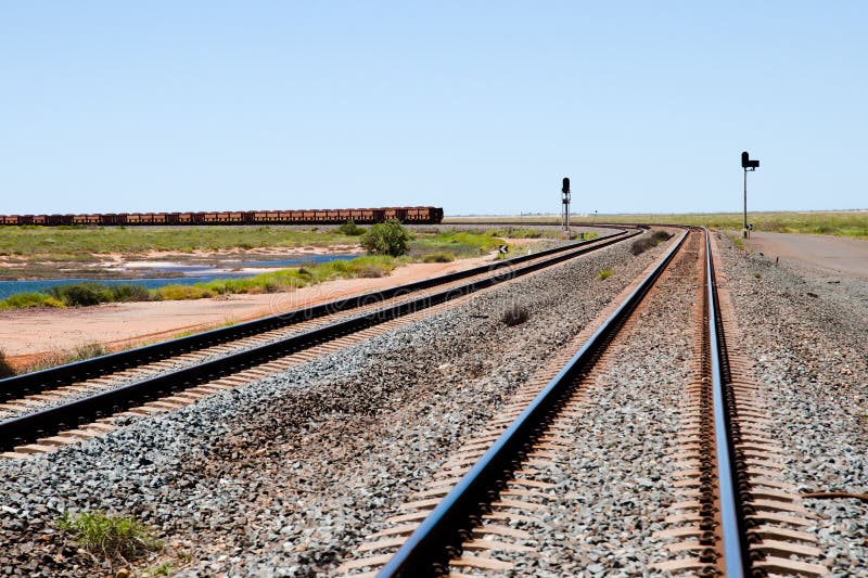 Iron Ore Train Rails - Pilbara - Australia Stock Image - Image of iron ...
