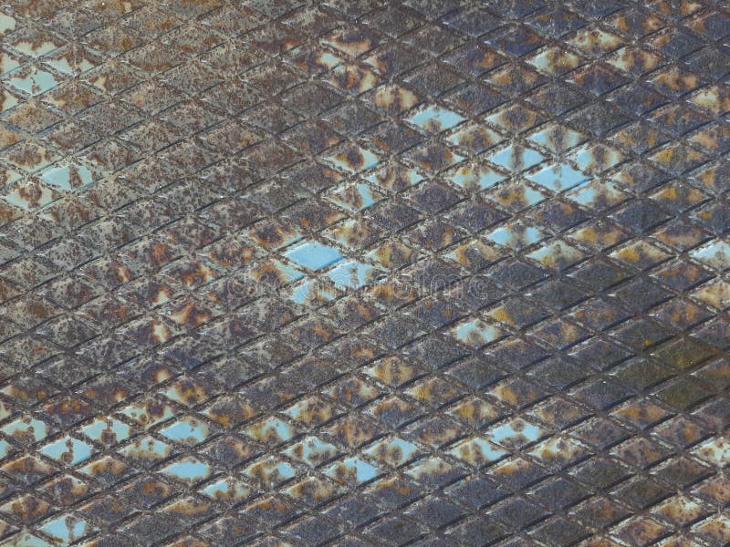 Iron Oxidized Layer of Blue Paint, Ribbed Metal Sheet, Rusty Metal ...