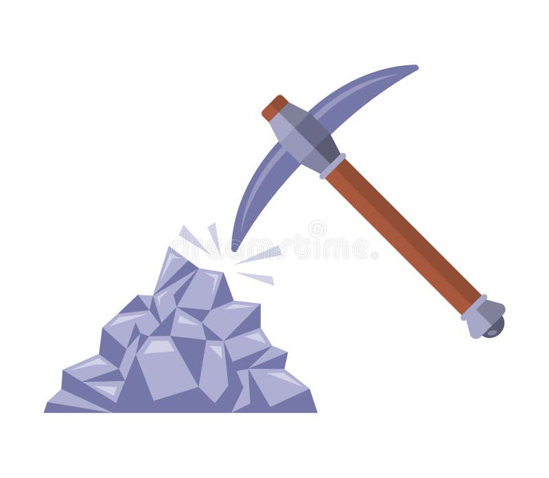 Iron Pickaxe Mining Resources. Stock Illustration - Illustration of ...