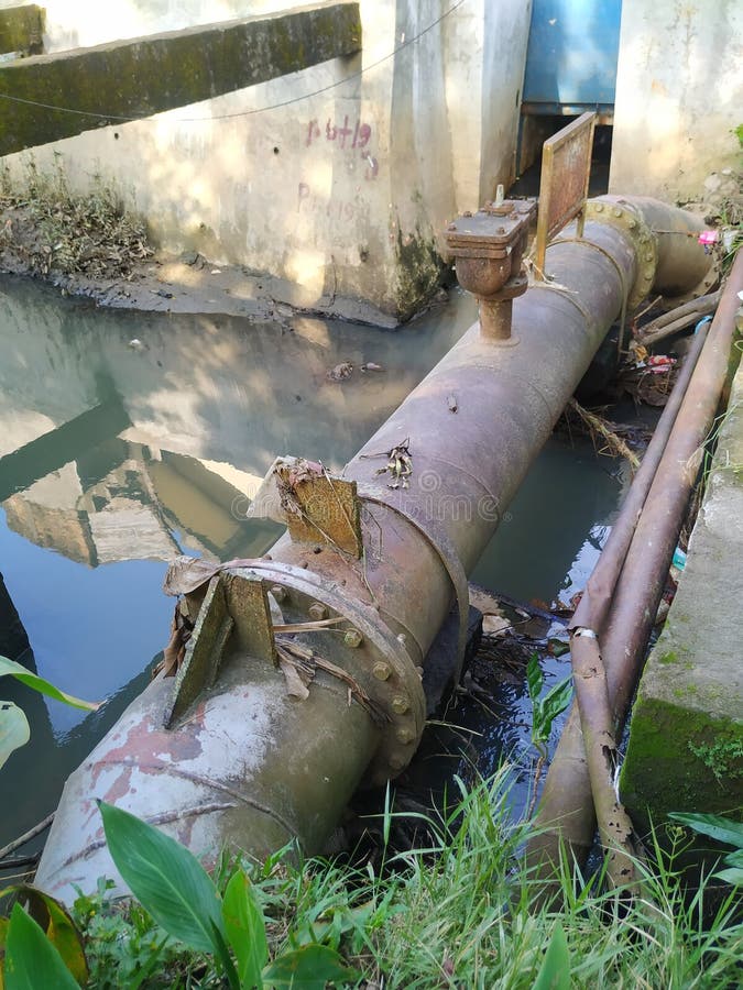 An Iron Pipe As a Water Line from a Drinking Water Company that is ...