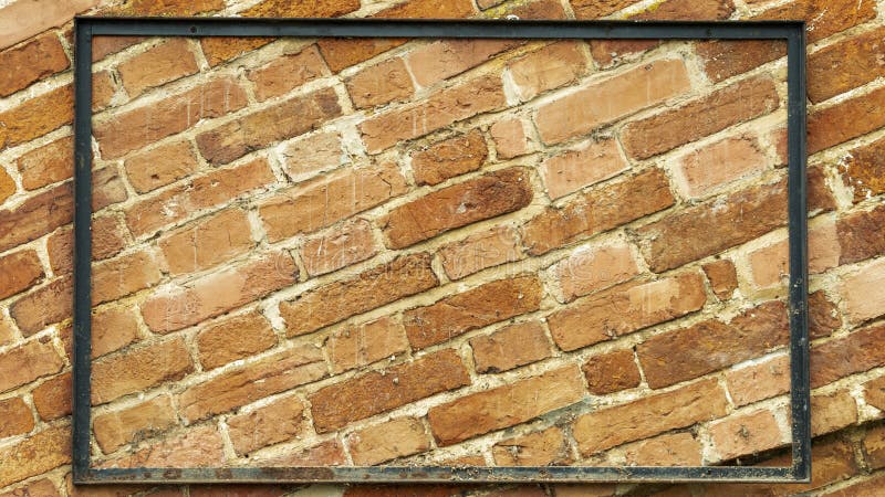Iron Plaque on the Background of a Brick Wall Stock Image - Image of ...