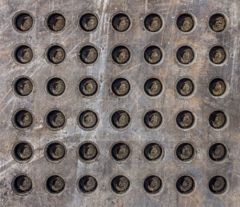 Metal Plate with Hole Pattern Stock Photo - Image of material, iron ...