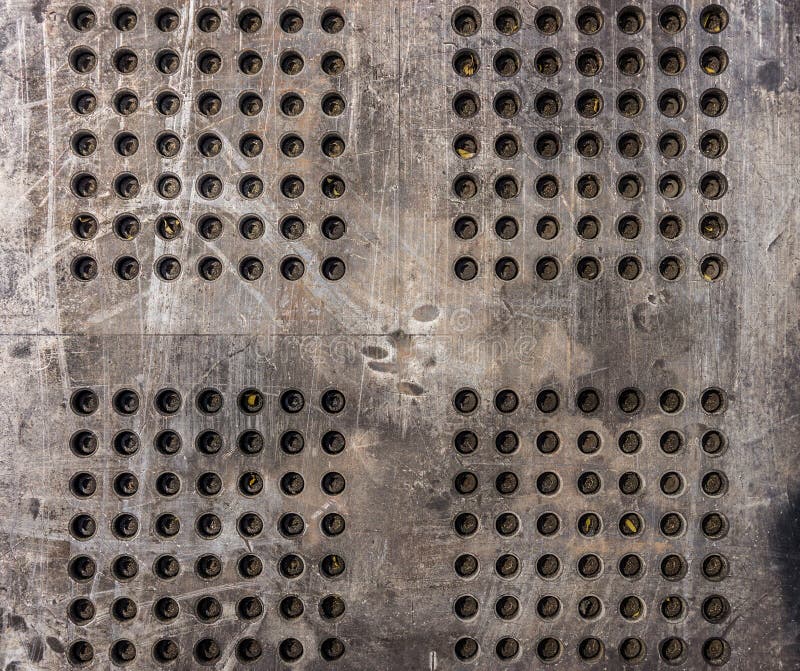 Metal Plate with Hole Pattern Stock Photo - Image of material, iron ...