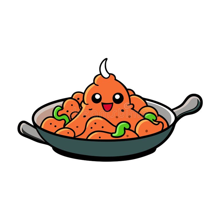 Iron plate stir fry squid stock vector. Illustration of cooking - 332592341