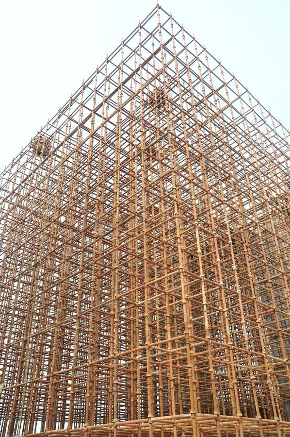 The Iron Pole Scaffold Staging Stock Photo - Image of construction ...