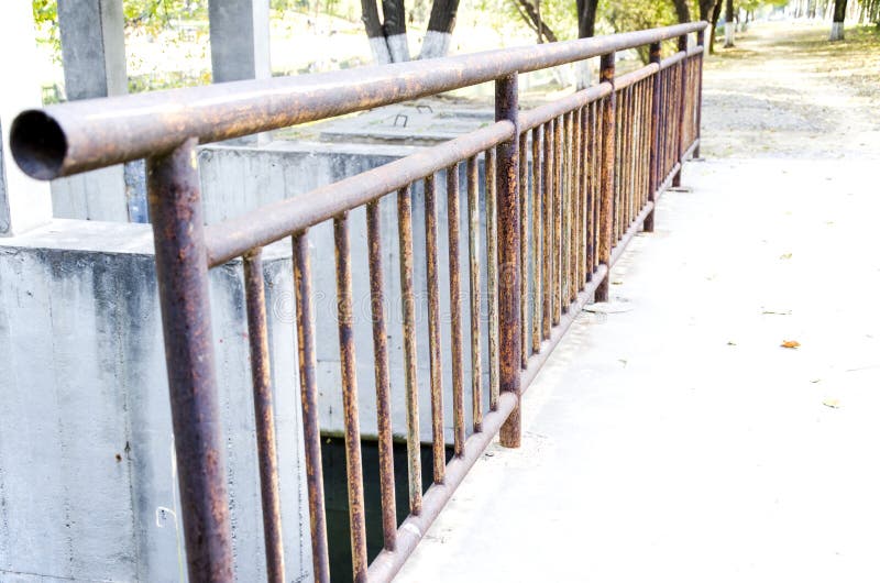 Iron railing stock image. Image of rusty, railing, forest - 103039595