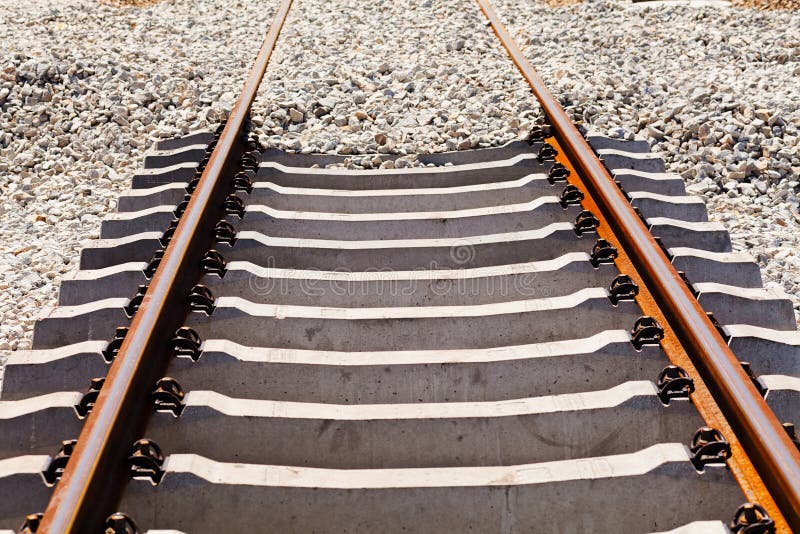 Iron rails stock photo. Image of merger, line, steel - 73792572
