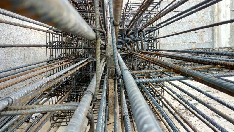 Iron Ready To Be Laid with Reinforced Concrete for Construction Stock ...