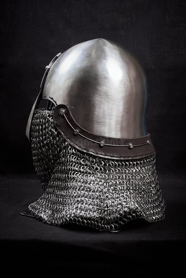 Knight helmet on black stock photo. Image of metallic - 251155938