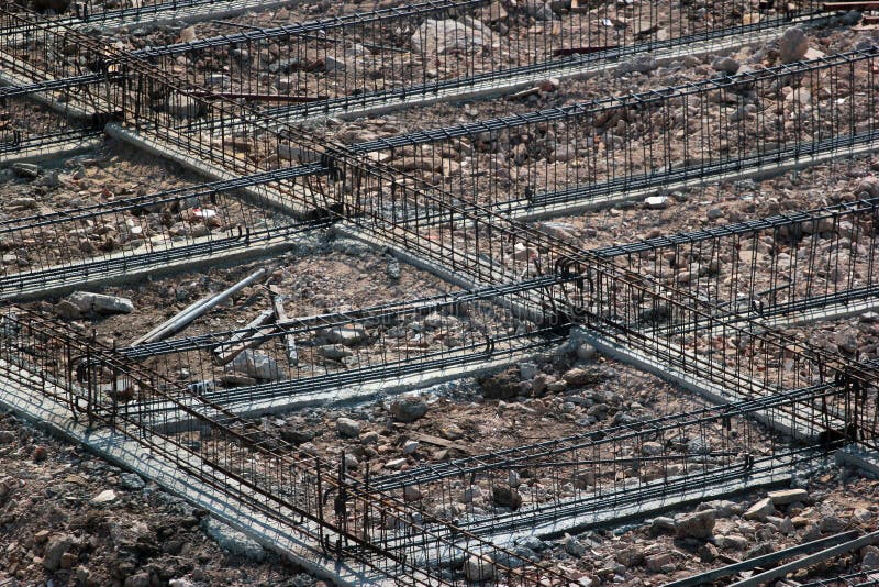 Iron Rebars Frame at Construction Site Stock Image - Image of ...