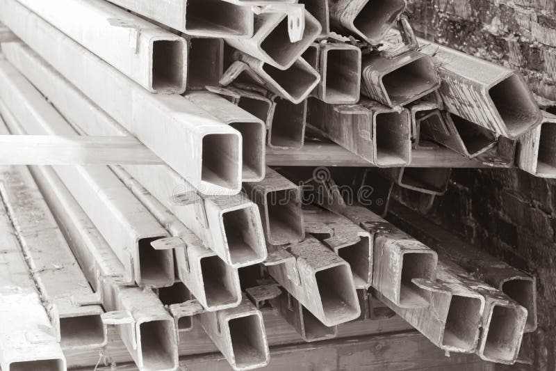 Iron Rectangular Pipes. Construction Fittings. Metal Materials for ...