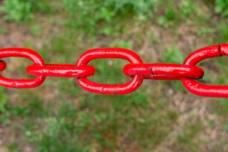 Iron Red Chain stock image. Image of fence, painted - 200378309