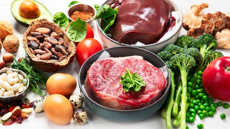 Iron rich foods stock image. Image of dietary, source - 367472571