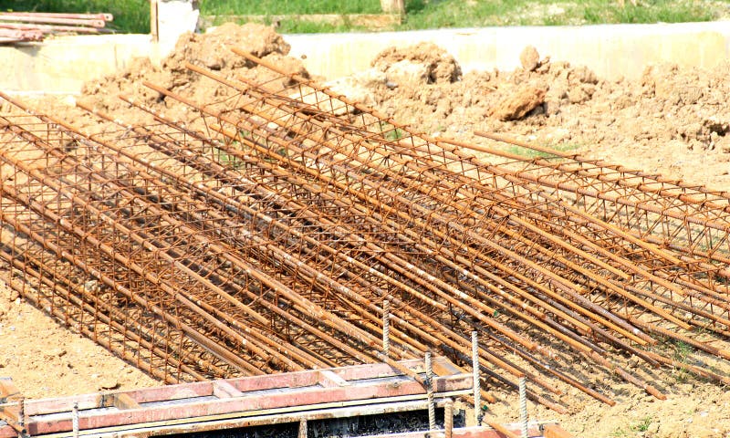 Iron Rod Armature for Construction Stock Image - Image of steel, build ...