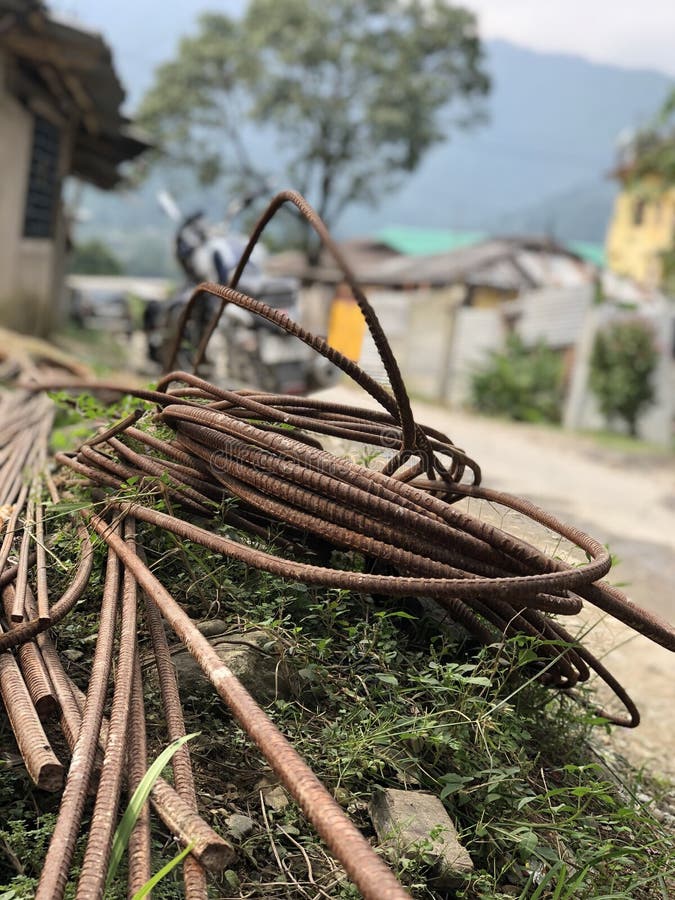 Iron rod and reinforcement stock image. Image of iron - 129426317