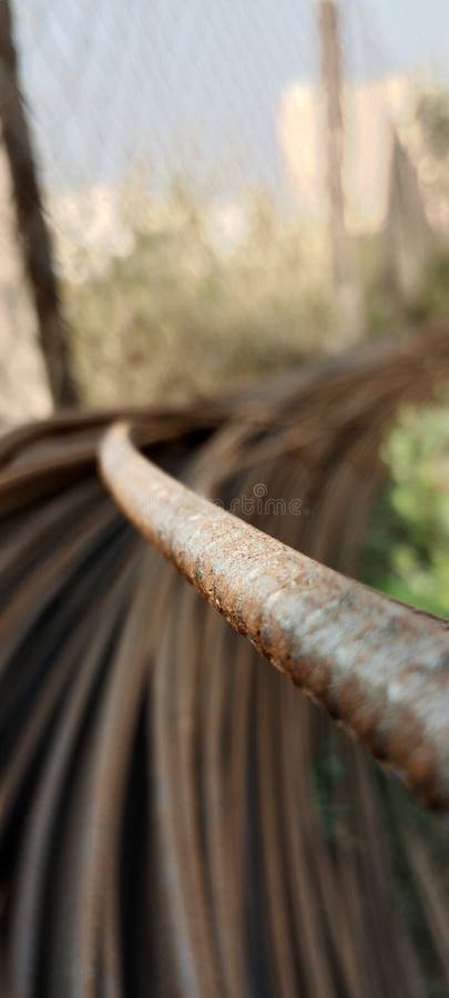 The Iron Rods for the Construction. Stock Image - Image of nature, leaf ...