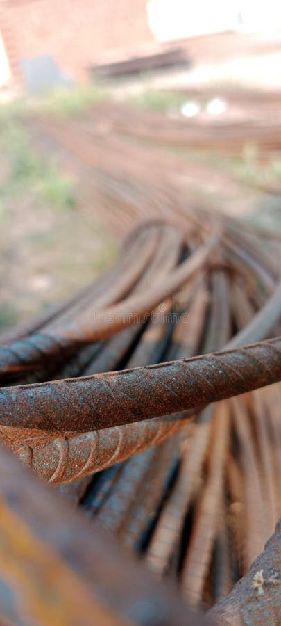 The Iron Rods for the Construction. Stock Image - Image of brown ...