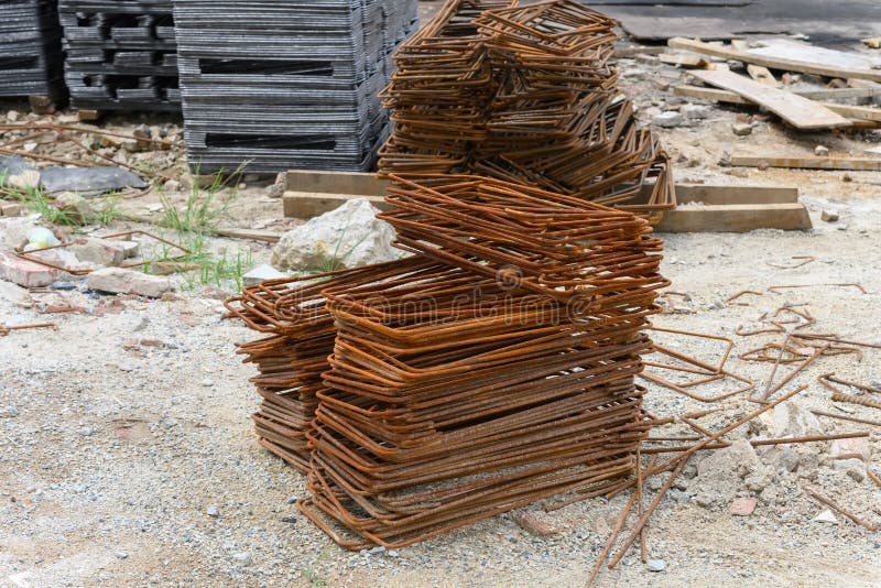 Some Iron Rods on the Ground Stock Photo - Image of iron, metallic ...