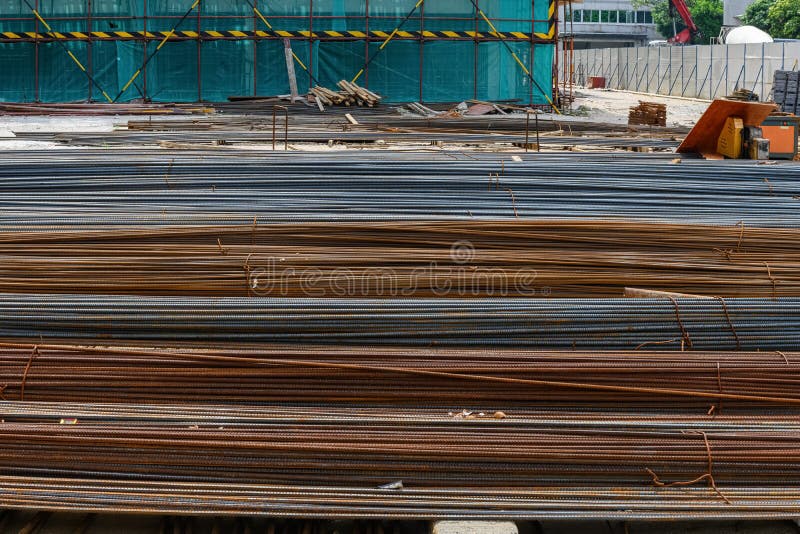 Iron Rods on the Ground in Consturction Site Stock Photo - Image of ...