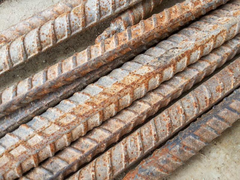 Rusty iron rods stock image. Image of bend, concrete - 18444589