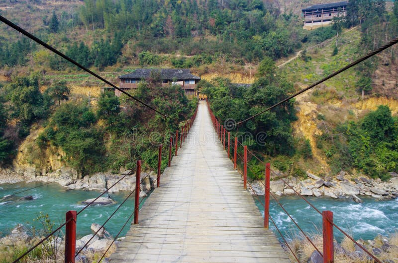 Iron rope bridge stock image. Image of forest, chain - 36642279