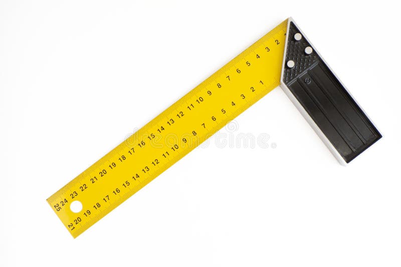 Iron Ruler with Angle Bar, Isolated on a White Background Stock Photo ...