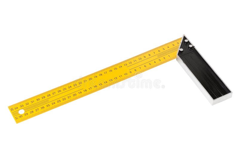 Iron Ruler with Angle Bar, Set Square Stock Image - Image of iron ...
