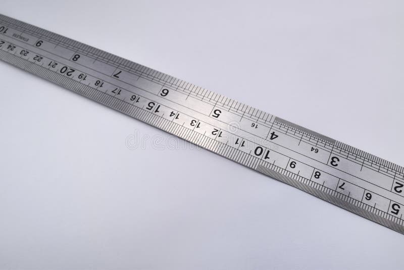 Iron Ruler, Unit is Centimeters and Inch. Stock Photo - Image of school ...