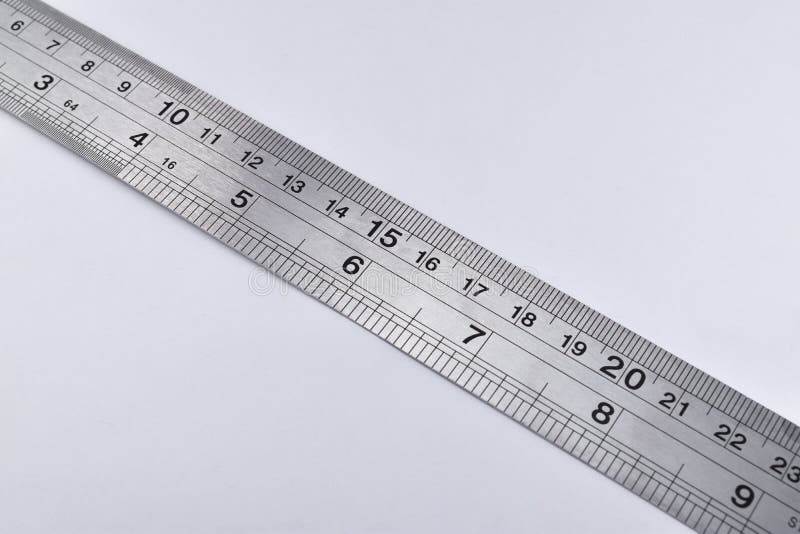 Iron Ruler, Unit is Centimeters and Inch. Stock Photo - Image of school ...