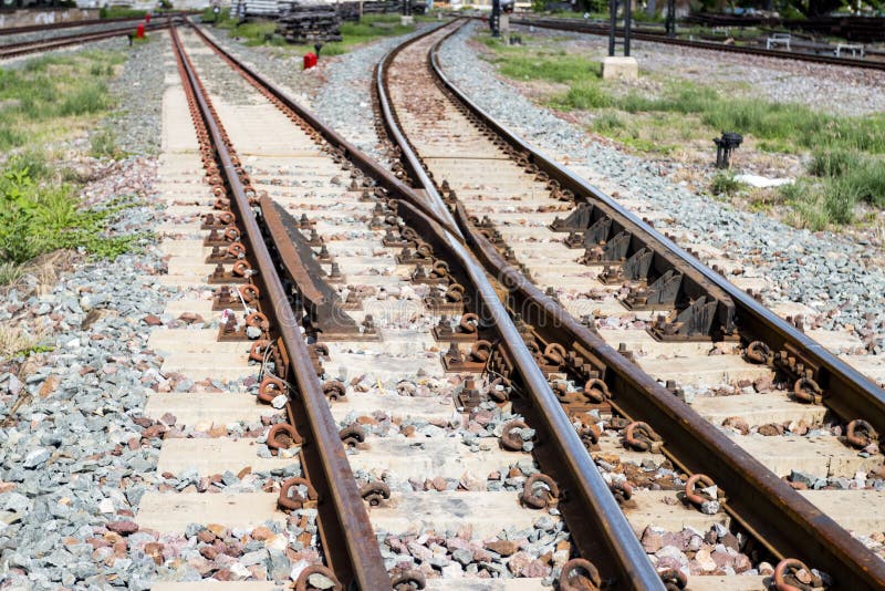 Iron Rusty Railway Tracks Railroad Stock Image - Image of rust, trains ...
