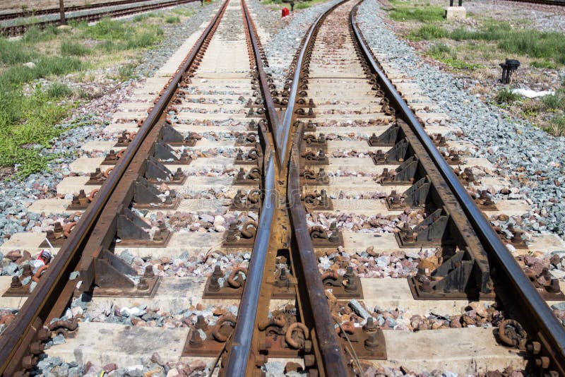 Iron Rusty Railway Tracks Railroad Stock Photo - Image of rail ...